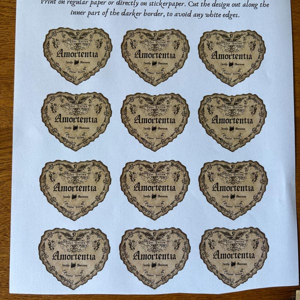 Printable Amortentia Love Potion Sticker / Label for Your DIY Potions ...
