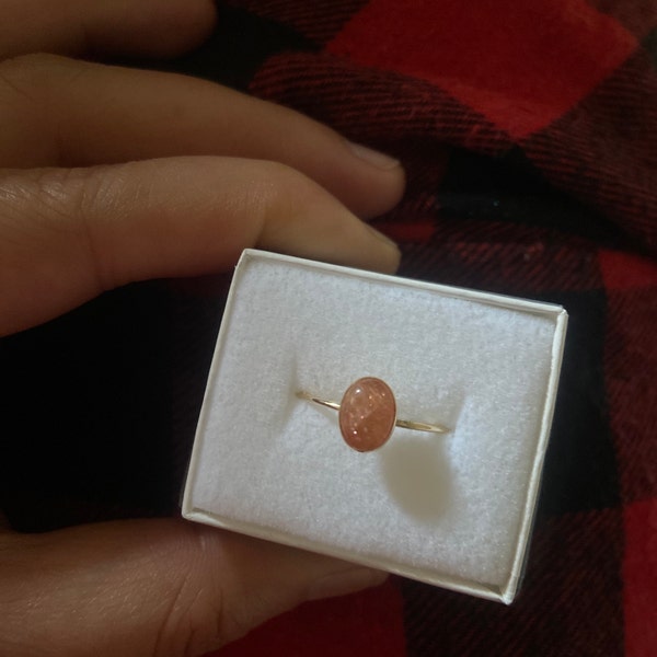Sunstone Ring, Orange Sunstone, Gold Ring, Delicate Gold Ring, Stacking ...