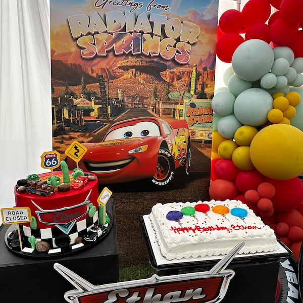 Cars Birthday Welcome Sign, Cars Personalized Birthday Welcome Sign ...