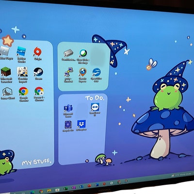 Wizard Frog Computer Desktop Theme Background Wallpaper Organizer Set ...