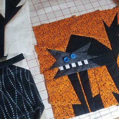 Skat Cat Paper Pieced Block Pattern in PDF - Etsy