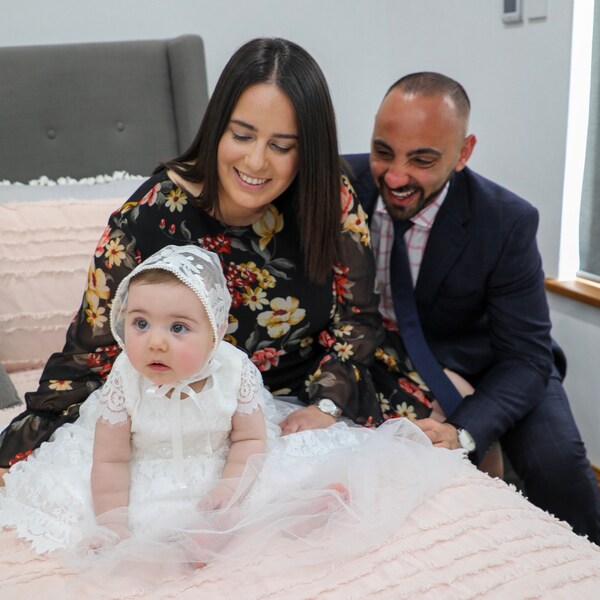 Sierra, Baby Girl Long Lace Dress, Silk Heirloom Gown, Ivory Couture ...