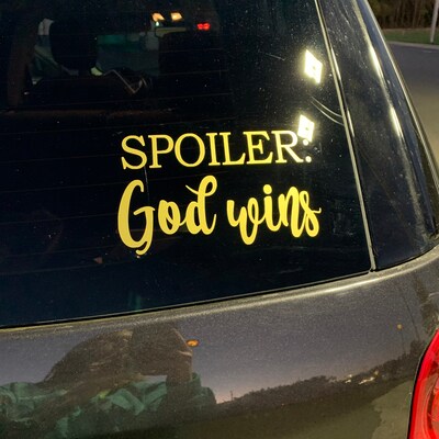 Spoiler God Wins Vinyl Decal, Religious Faith Car Window Sticker, Gifts ...