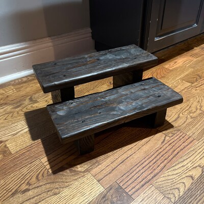 Rustic Wooden Step Stool - Etsy