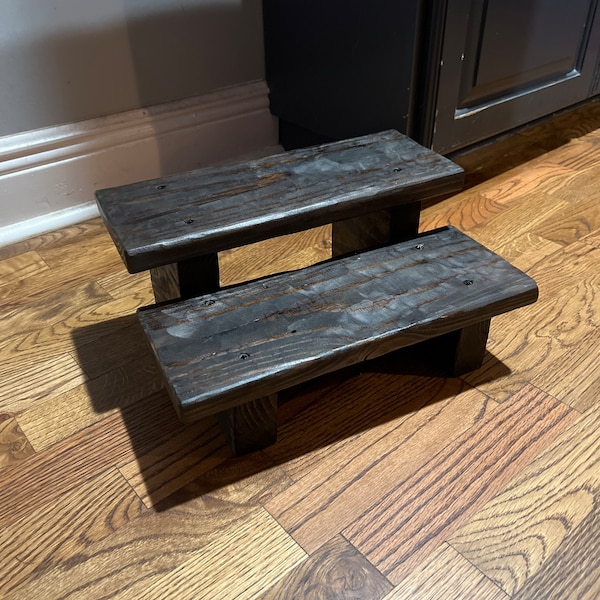 Rustic Wooden 2 Step Step-stool - Etsy