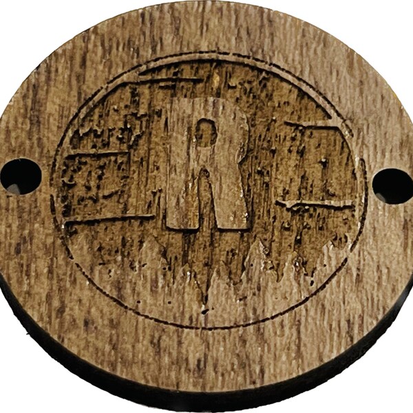 Personalised Walnut Wood CIRCLE Tags 30mm Wooden Handmade Clothing ...