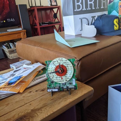 Vintage Punched Computer Punch Card on Mini CD on Circuit Board Clock ...