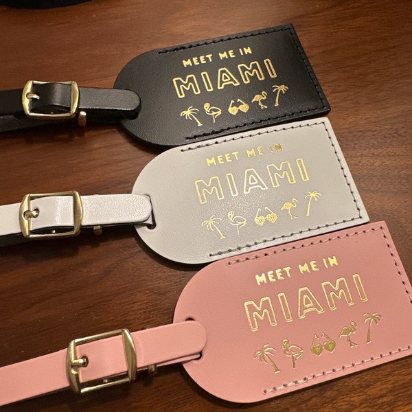 Miami Bridesmaid Gift Luggage Tags for Proposal Box | Bachelorette ...