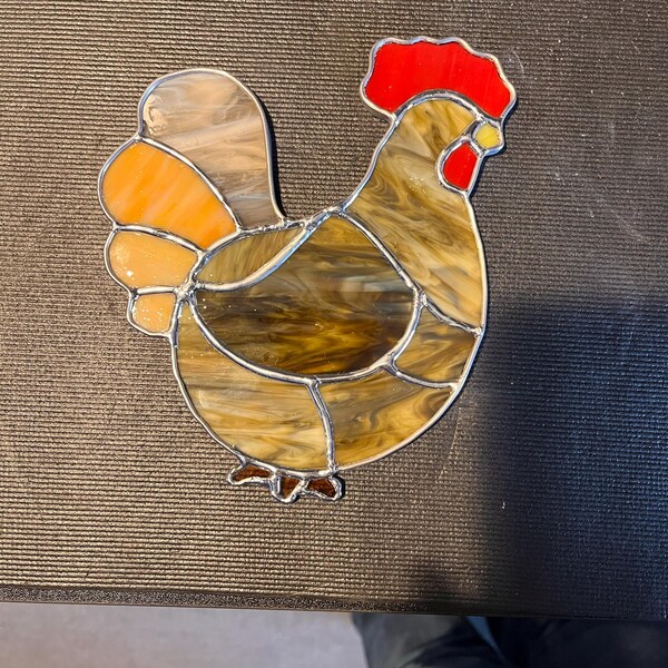Hen and Rooster Stained Glass Pattern Bundle, Chicken Hen Stained Glass ...
