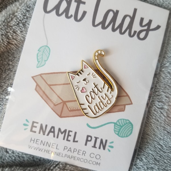 Cat Lady Enamel Pin - Mothers Day Gift - Gift for Her Cat Pin - Cat ...