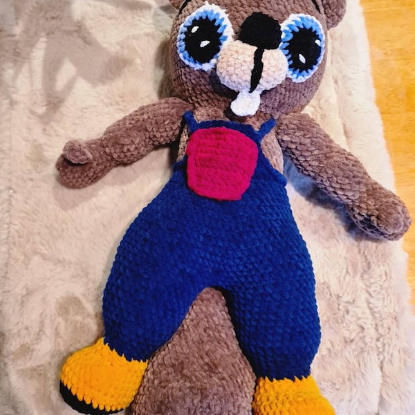 Crochet Pattern Doll Beaver Builder. Tutorial Beaver in English in PDF ...