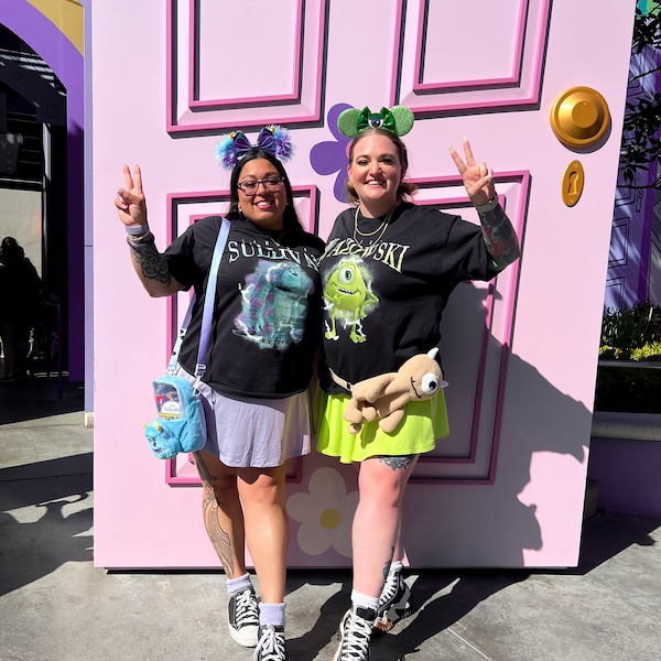 Retro Disney Monster Inc Mike and Sully 90s Portrait Full Characters T ...