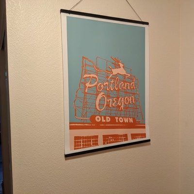 Portland Oregon Sign Art Print by Embarcadero Prints White Stag Sign ...