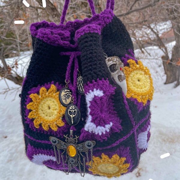 Sun and Moon Crochet PDF PATTERN PACK - Includes: Drawstring Backpack ...