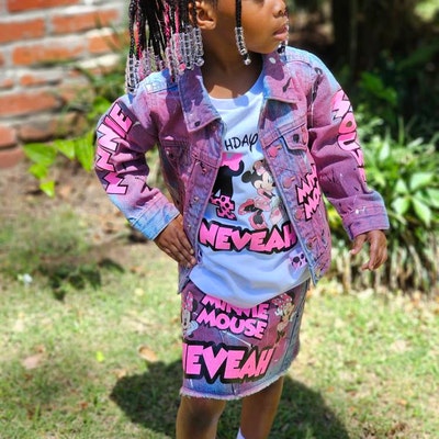 Girls Outfit Birthday Outfit Custom Denim Set Any Party - Etsy