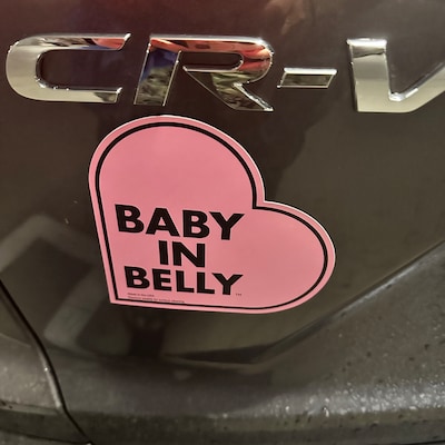 BABY in BELLY STICKER for Car Window. Pregnant on Board Driver. Bump on ...