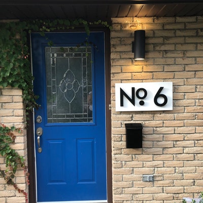 CLASSIC MODERN House No. Letters in Black, Large House Number Add On ...