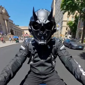 The Black Demon Skull Motorcycle Helmet Custom DOT and ECE Approved - Etsy
