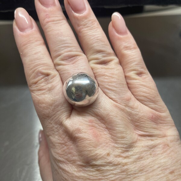 Twisted Dome Two Ring Chunky Dome Stackable Chunky Silver Ring ...