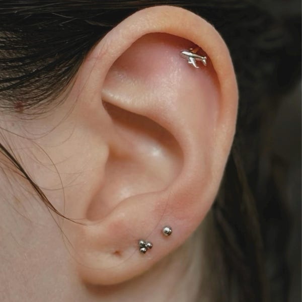 Dainty 14k Solid Gold CZ Cross Piercing, Minimalist Cross Helix, Tiny ...