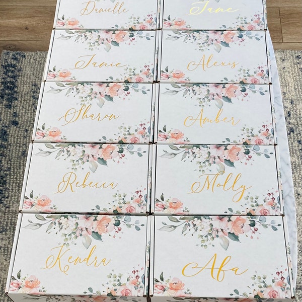 Personalized Gift Box Empty Custom Gift Box Floral Gift Box Boho Gift ...