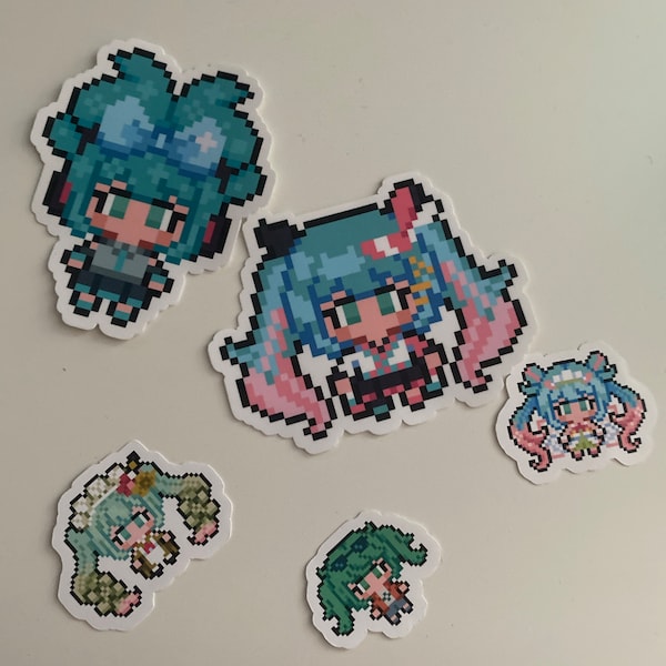 Hatsune Miku Pixel Art Stickers 2'' - Etsy