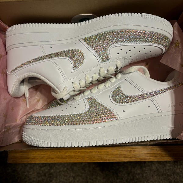 Rhinestone Air Force 1s | Swooshes and Toe Box | Bling Bedazzled Shoes ...