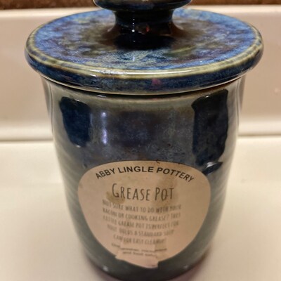 Grease Pot / Ceramic Grease Holder / Bacon Grease Holder / Handmade ...