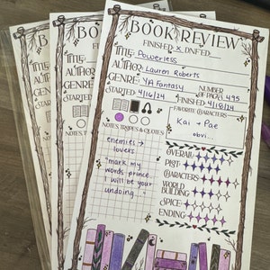 Book Review Notepad 5x8 Black and White Reading Notepad Bullet Journal ...