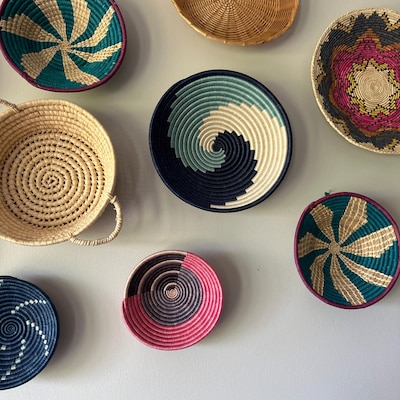 Assorted Handwoven African Basket // Fine Weave Storage Plant Basket ...