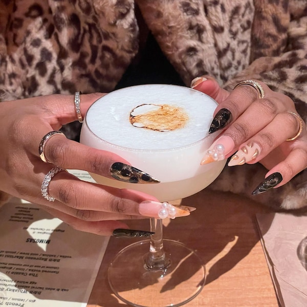 Cleo Sol Inspired Nails/brown Nails/ Neosoul Nails/ 3D Press on Nails ...