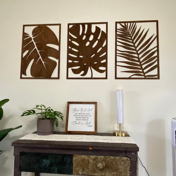 Monstera Wall Art, Monstera Wall Decor, Monstera Wood Decor, Monstera ...