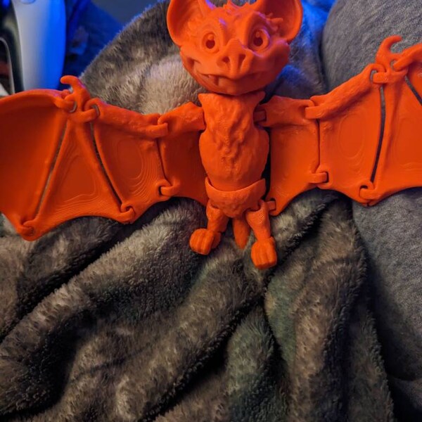 Bat .STL Digital File for 3d Printing, Print-in-place Body, Snap-fit ...