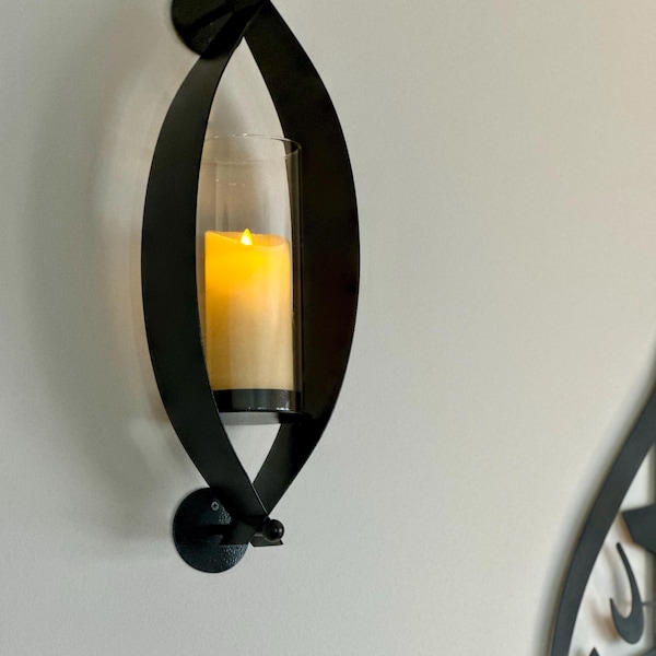 Sinuous Metal Wall Sconce Pair | Set of Two | Curving Steel Wall ... Sinuous Metal Wall Sconce Pair | Set of Two | Curving Steel Wall ...