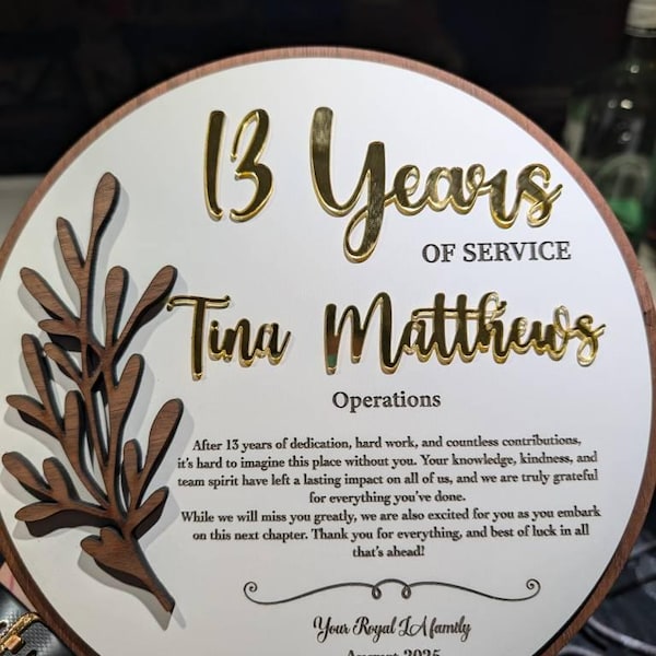 Engraved Retirement Plaque: Personalized Farewell Gift - Etsy