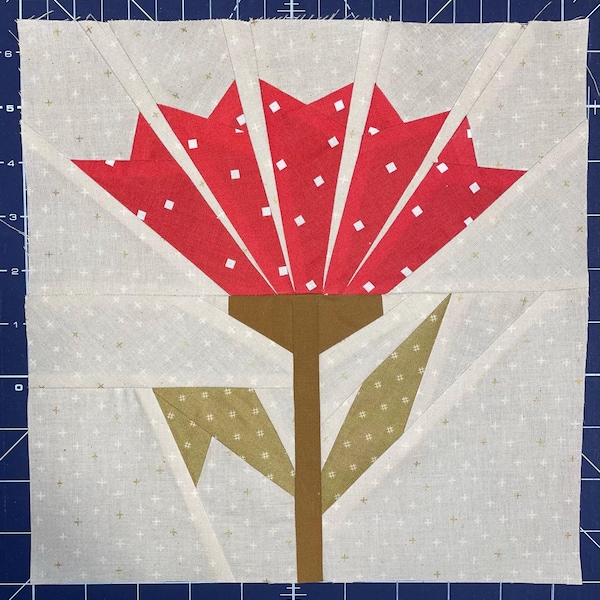 Fire Flower Digital FPP Pattern, Foundation Paper Piecing Instant ...