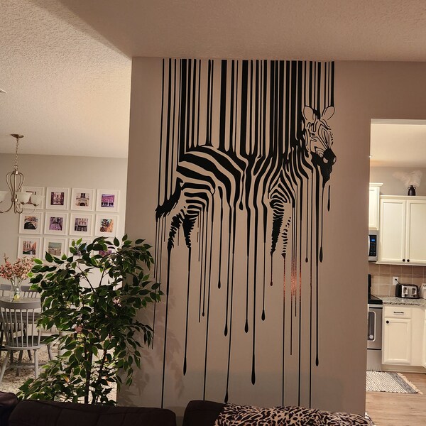 Drippy Zebra Wall Decal Sticker Office Wall Decor Bedroom Decor Kid's ...