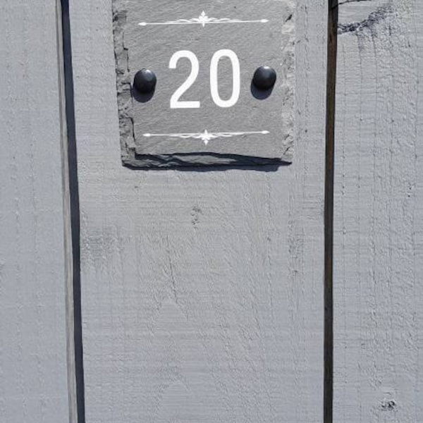House Numbers, Rustic Slate House Number, Slate Gate Sign Engraved ...