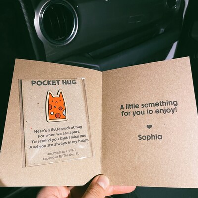 Pocket Hugs, Cat Pocket Token, Miss You Gift, Love You Gift, Back to ...