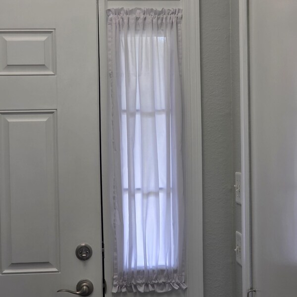 Linen-look Sheer China Cabinet Curtain: Custom Kitchen Panel - Etsy