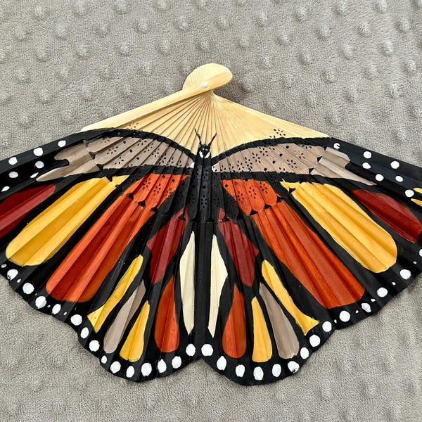 Hand Painted Moth/butterfly Fan - Etsy