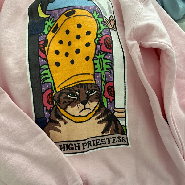 Tarot Cat the High Priestess Croc Cat Meme Sticker Cat Meme Sticker ...