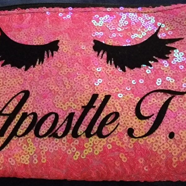 Sequin Glitter Makeup Bag Coin Purse Keychain Gift Set Idea Pink ...