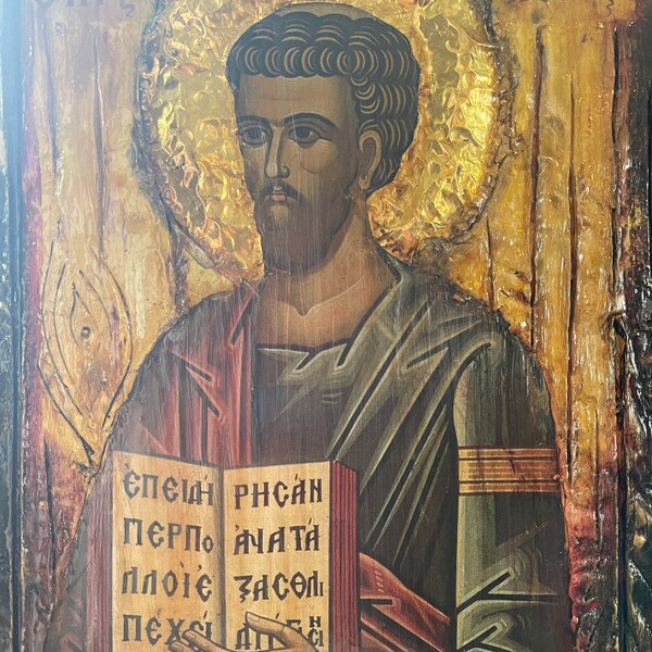 Saint St Luke Saint Lukas Handmade Christian Orthodox Byzantine Icon ...