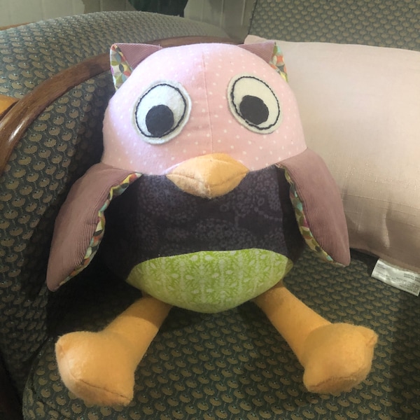 Scrappy Hoot Owl - Stuffed Animal Bird Sewing Pattern & Tutorial ...