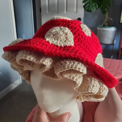 PDF PATTERN Crochet Mushroom Hat - Etsy