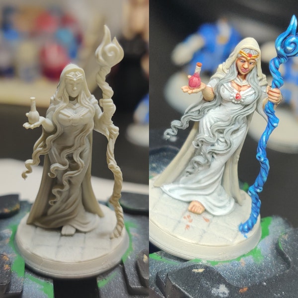Elf Enchantress Dnd Miniature elven Witch Miniatures for Tabletop Games ...