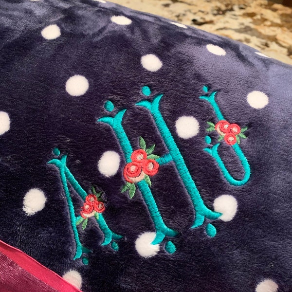 Machine Embroidery Design Fishtail Rose Monogram Alphabet Font INSTANT ...