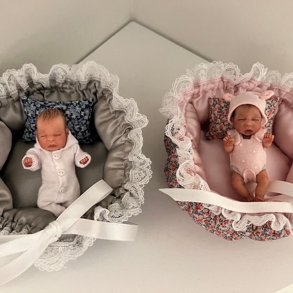 Mini Doll Basket for 5 and 6 Dolls, 7 Interior Size, Spring Theme of ...