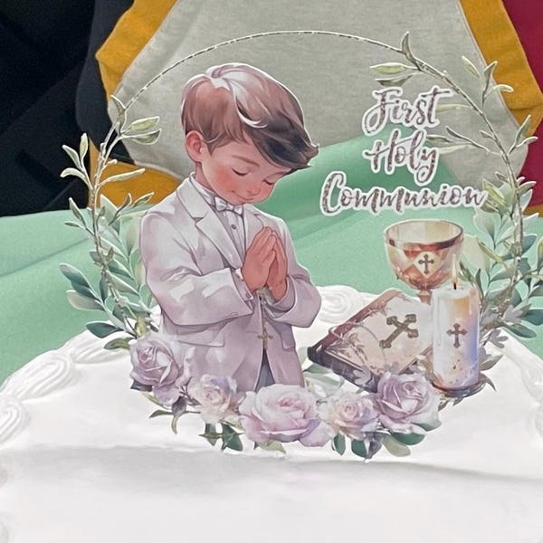 First Holy Communion Cross Chalice PNG, Boy 1st Communion Sublimation ...